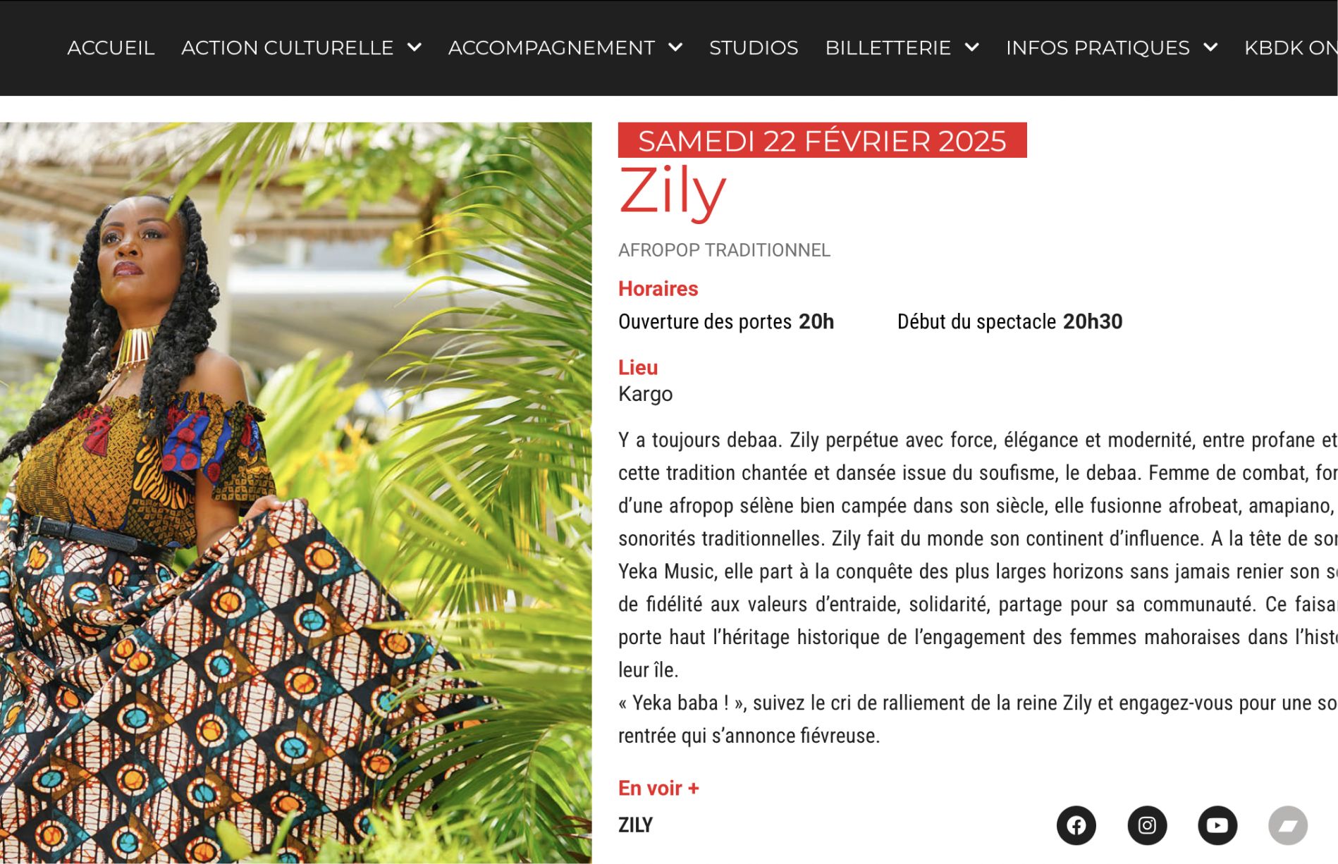 Zily de retour en concert à La Réunion - Mayotte Hebdo